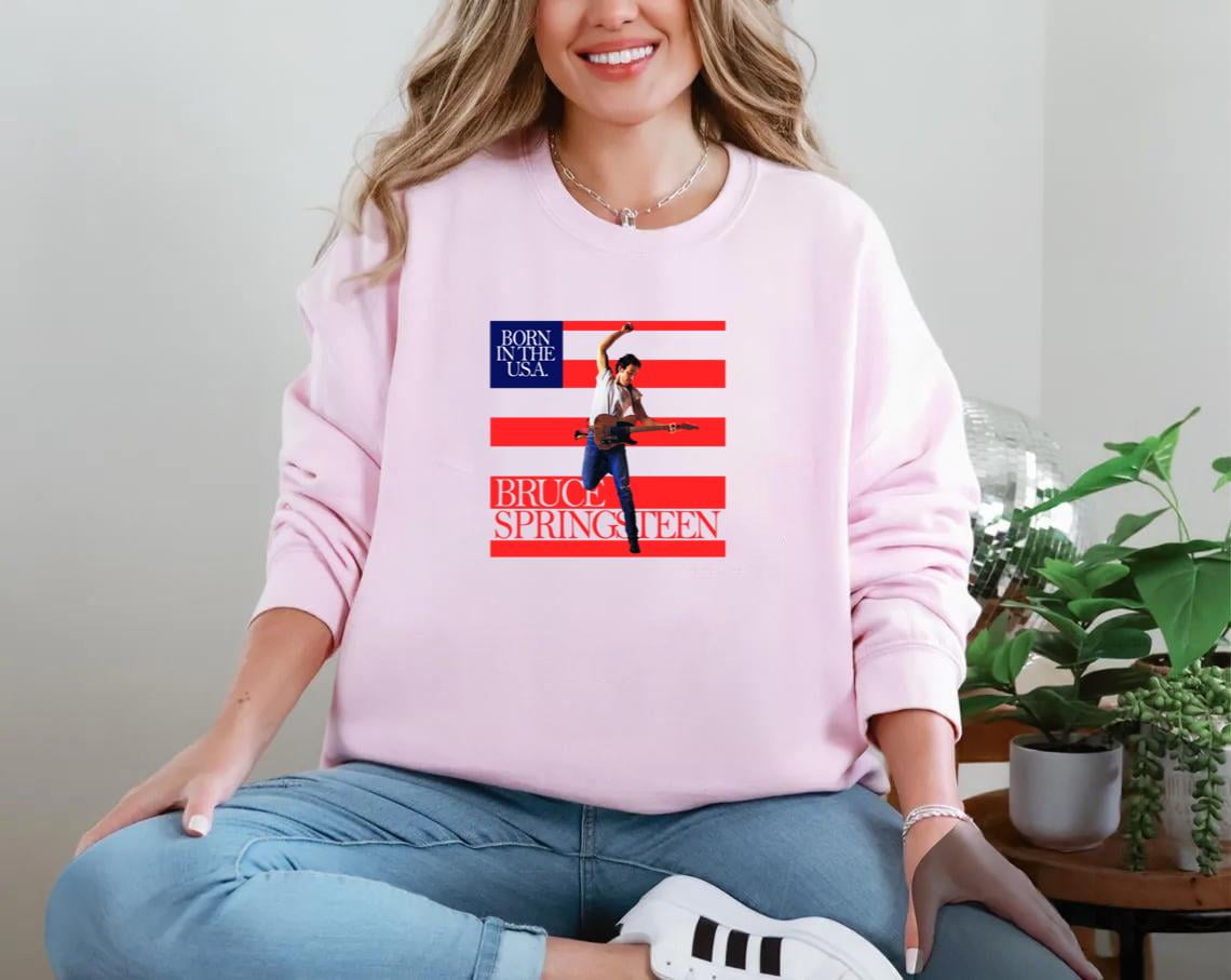 Born in the USA Sweatshirt Featuring 1984 Bruce Springsteen Flag Art ...
