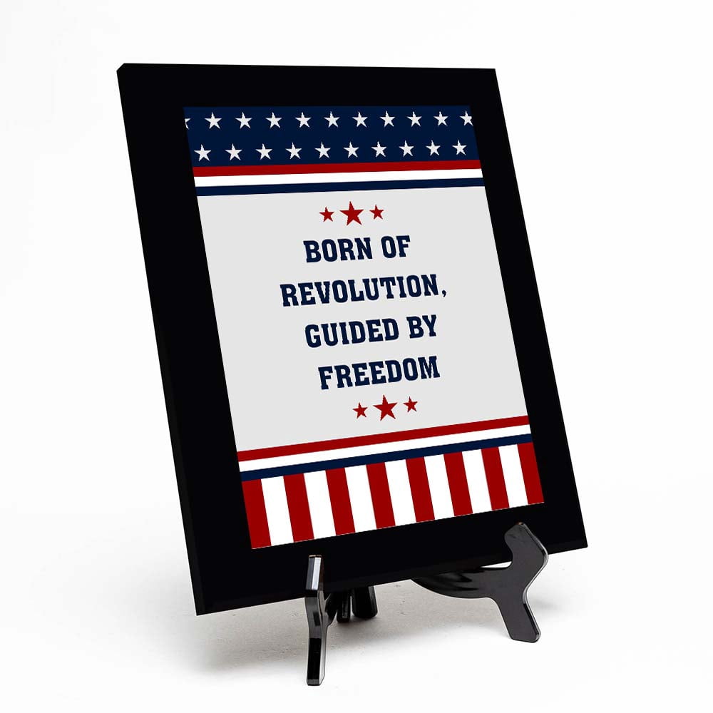 Born of Revolution, Guided by Freedom, Black Frame 8x10 Decorative Wall ...
