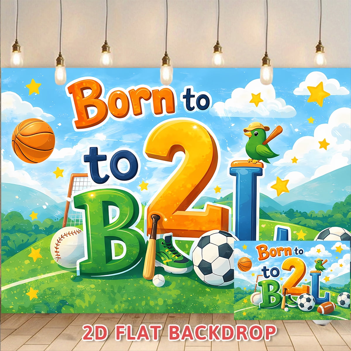 Born to B 2 Sports Themed Birthday Backdrop Suitable For Birthday Party ...