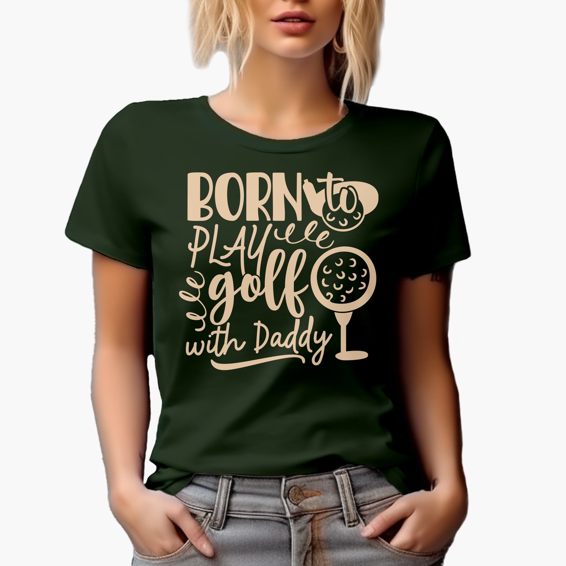 Born to Play Golf with Daddy with a Ball on a Tee, Son or Daughter Golf ...
