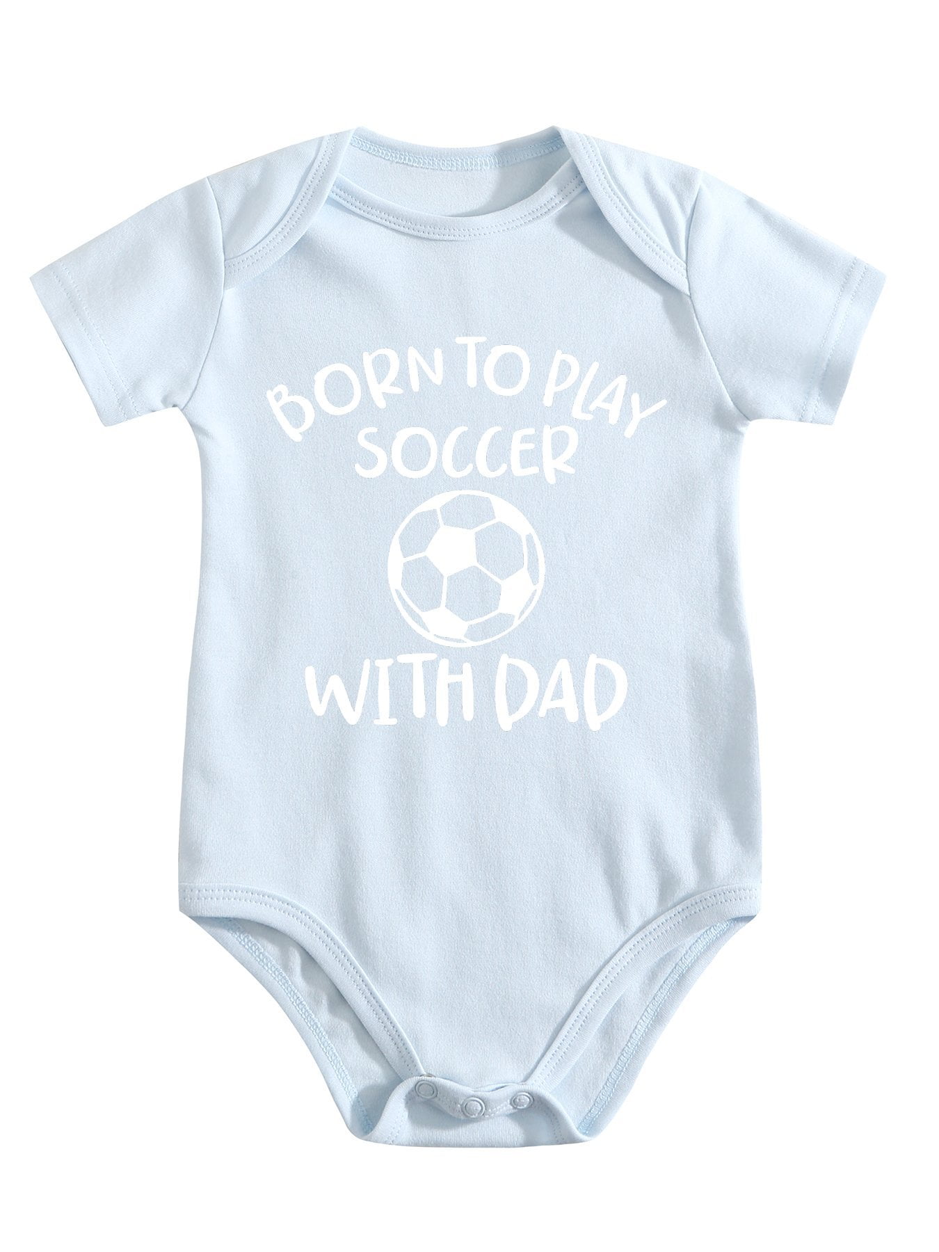 Born to Play Soccer with Dad Baby Bodysuit Funny Family Newborn Outfit ...