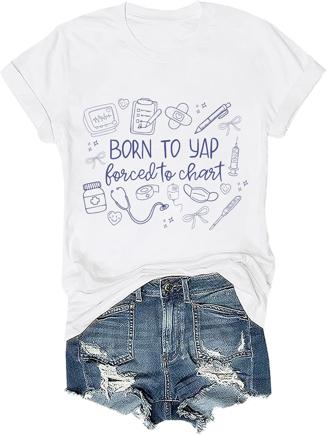 Born to Yap Forced to Chart Shirt Born to Yap Forced to Chart T-Shirt Unisex Neck Tee - Walmart.com