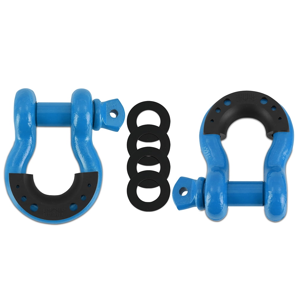 Borne Off-Road 3/4" Steel D-Ring Shackle Set 2 Pieces Blue - Walmart.com