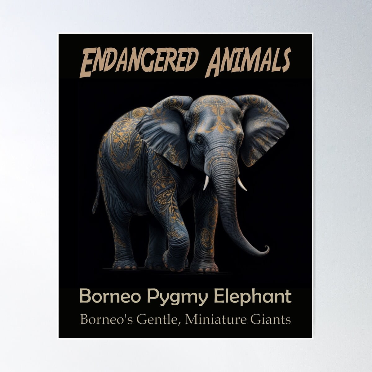 Borneo Pygmy Elephant: Borneo'S Gentle, Miniature Giants Poster Wall ...