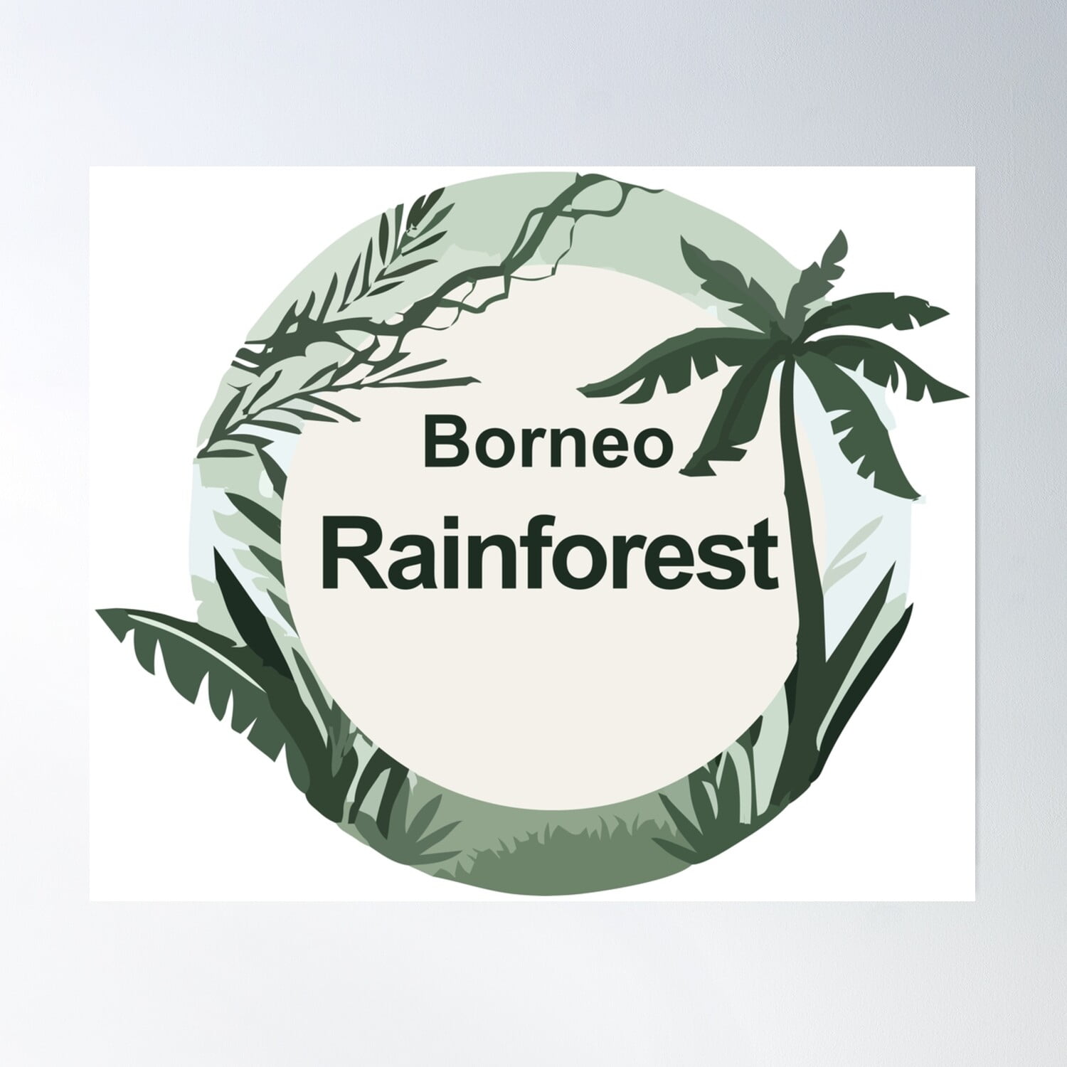 Borneo Rainforest Poster Wall Art, Modern Wall Decor, 12x18 UNFRAMED ...