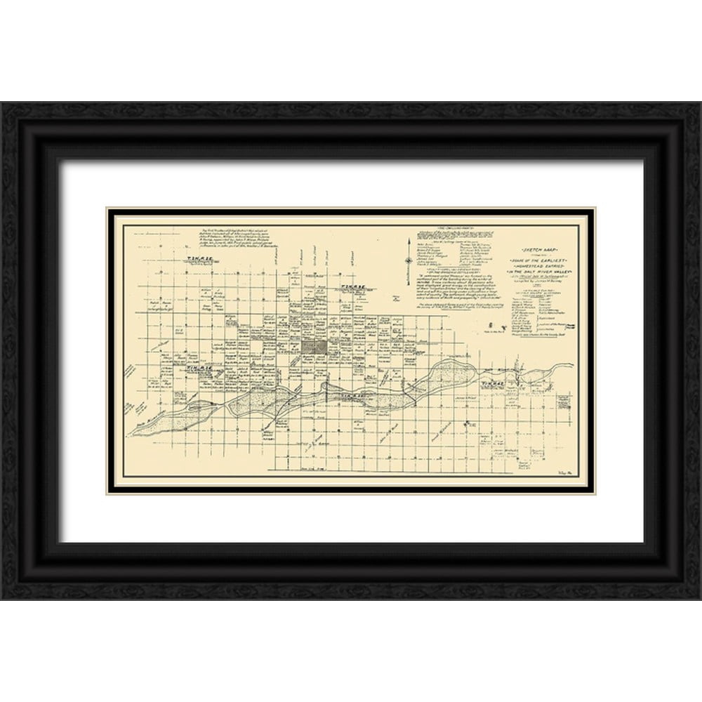 Borney 18x12 Black Ornate Wood Framed with Double Matting Museum Art ...