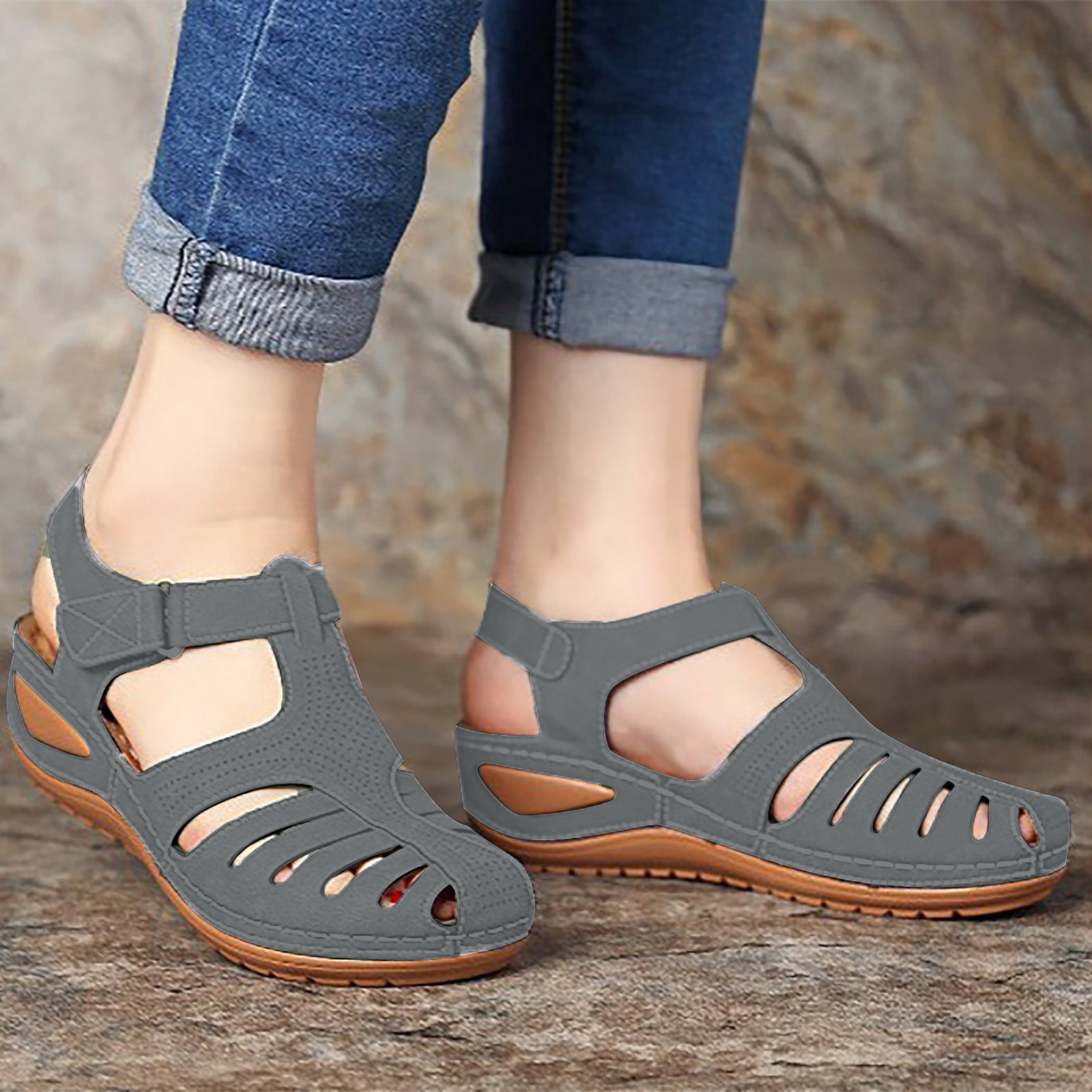 Borniu Orthotic Sandals for Women Plantar Fasciitis Feet Sandal with ...