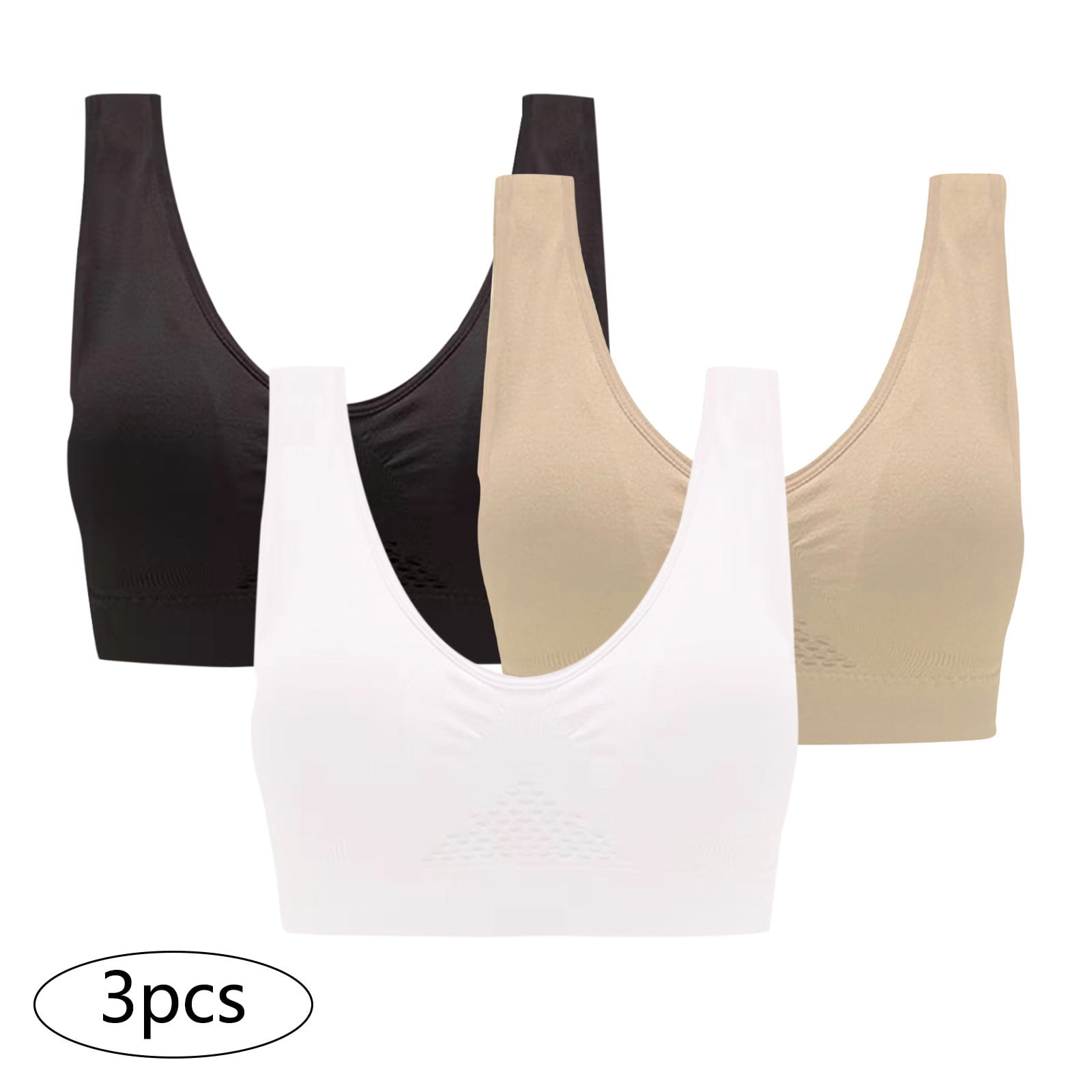 Borniu Plus Size Sport Bra for Women, 1-5 Pack Full Coverage Wirefree ...