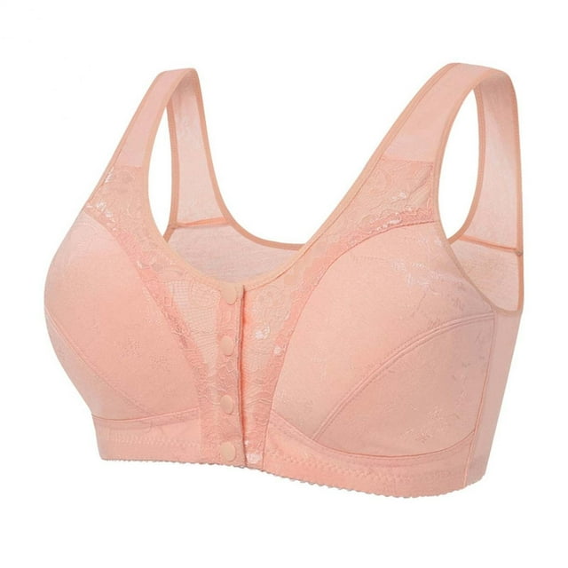 Borniu Wirefree Bras For Women Plus Size Front Closure Lace Bra