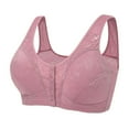 Borniu Wirefree Bras For Women Plus Size Front Closure Lace Bra Wirefreee Extra Elastic Bra