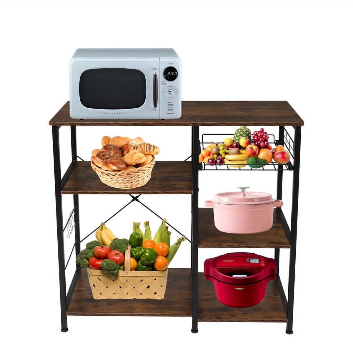 Bornmio 3-Tier Industrial Kitchen Baker's Rack Utility Microwave Oven ...