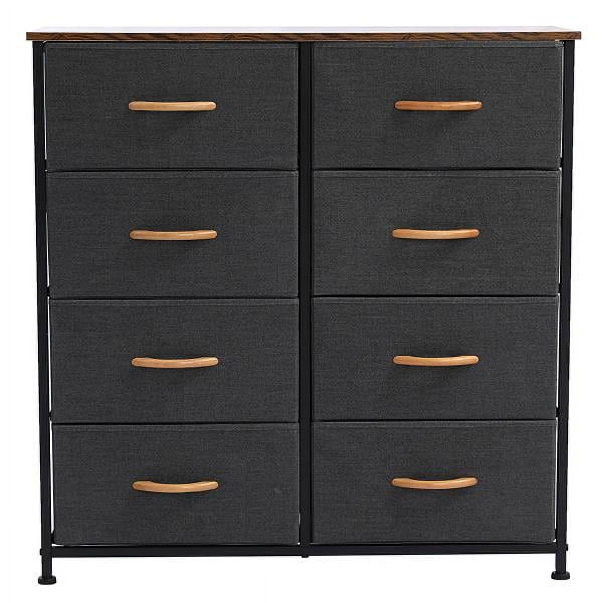Bornmio 4-Tier Wide Drawer Dresser, Storage Unit with 8 Easy Pull ...