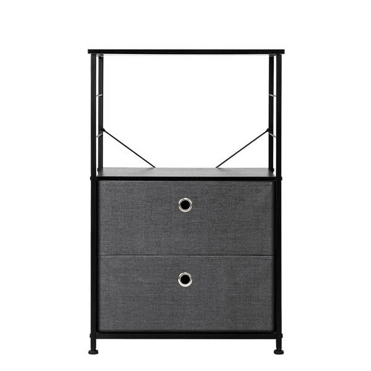 Bornmio Nightstand 2-Drawer Shelf Storage - Bedside Furniture & Accent ...