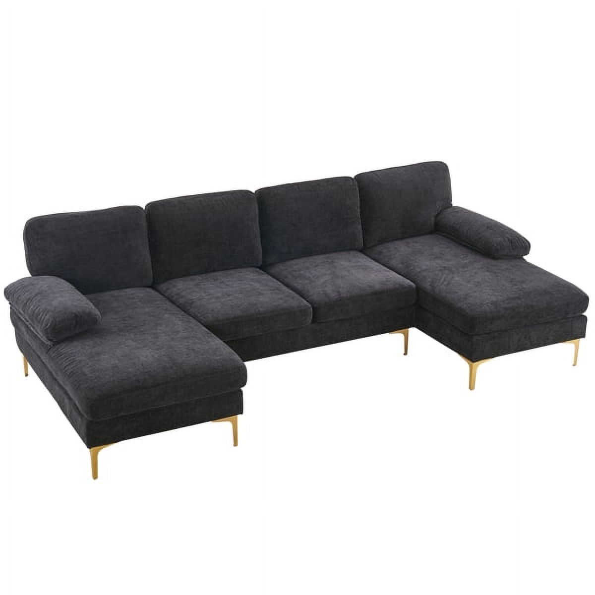 Bornmio U-Shaped 4-Seat Indoor Modular Sofa Black - Walmart.com