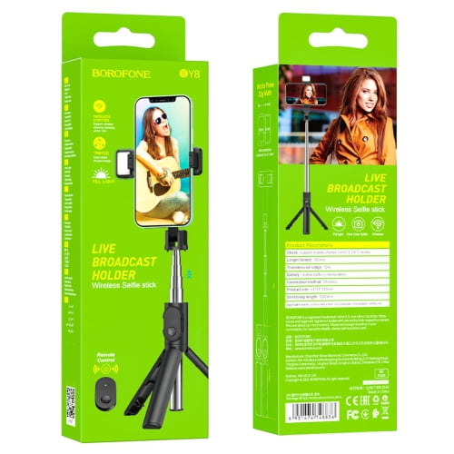 Borofone BY8 Wireless Remote Control Selfie Stick Tripod With Light ...