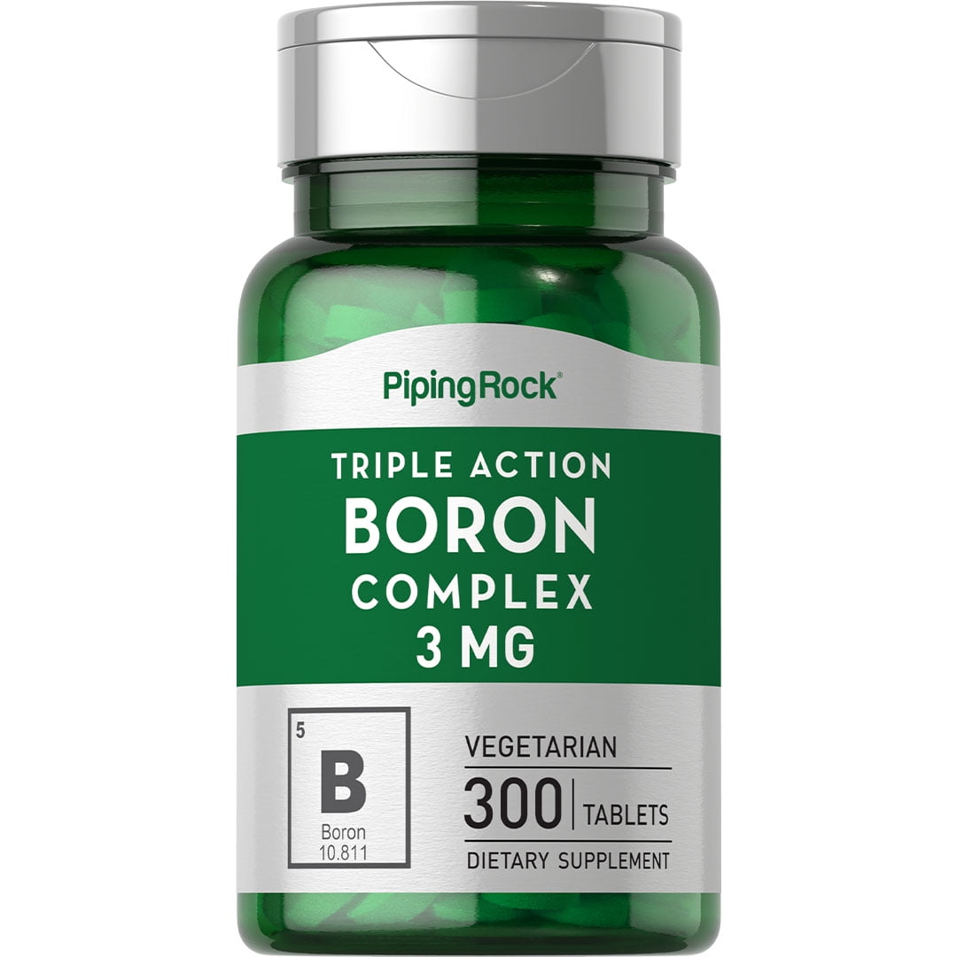 Piping Rock Boron 3mg Vegetarian Tablets with Boron Citrate Glycinate ...
