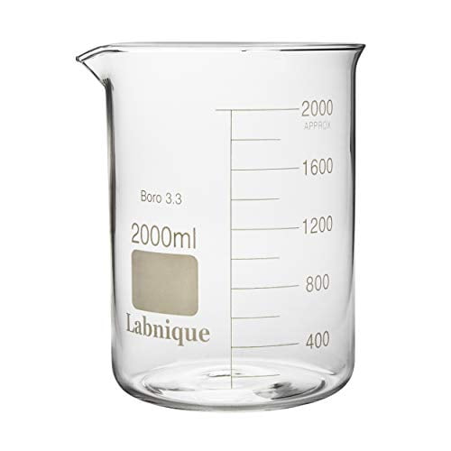Borosilicate 3.3 Glass Griffin Beaker, Low Form with Printed Graduation ...