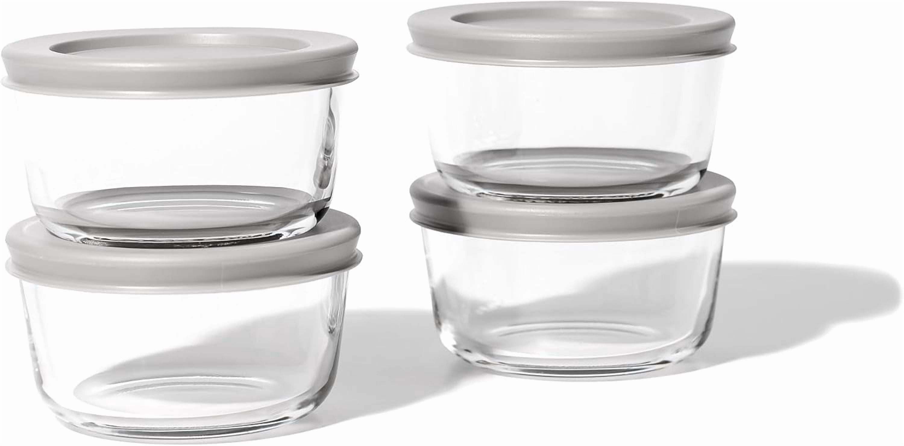 Borosilicate Glass Food Containers - 8 Piece Set (1 cup) - Premium ...
