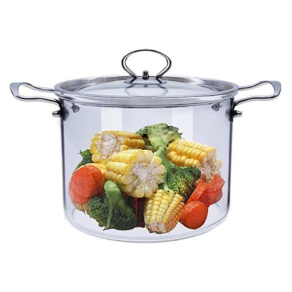Borosilicate Glass Sauce Pan with Lid Clear Glass Pot for Cooking with ...