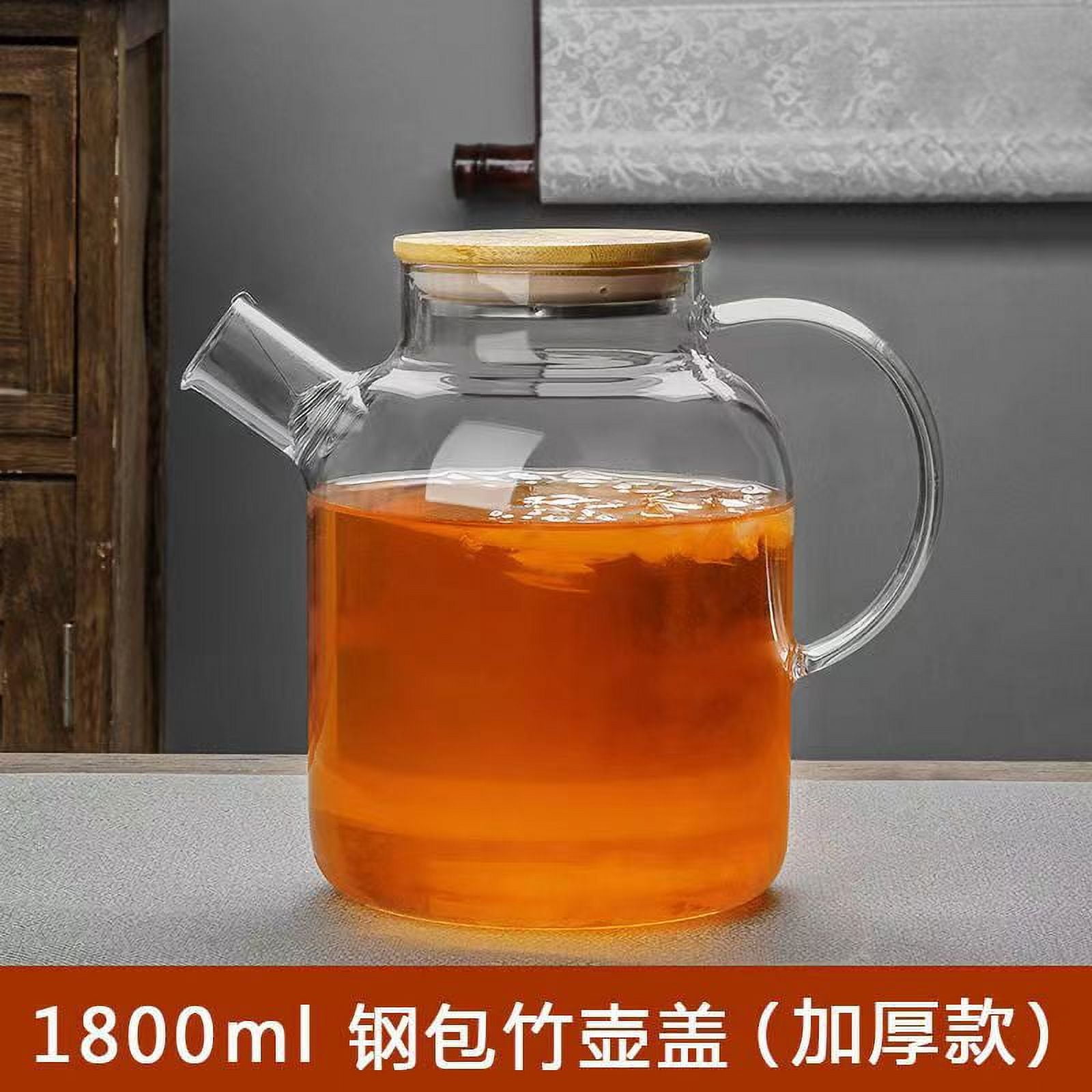 Borosilicate Glass Teapot Juice Japanese Style Water Pitcher Open Fire ...