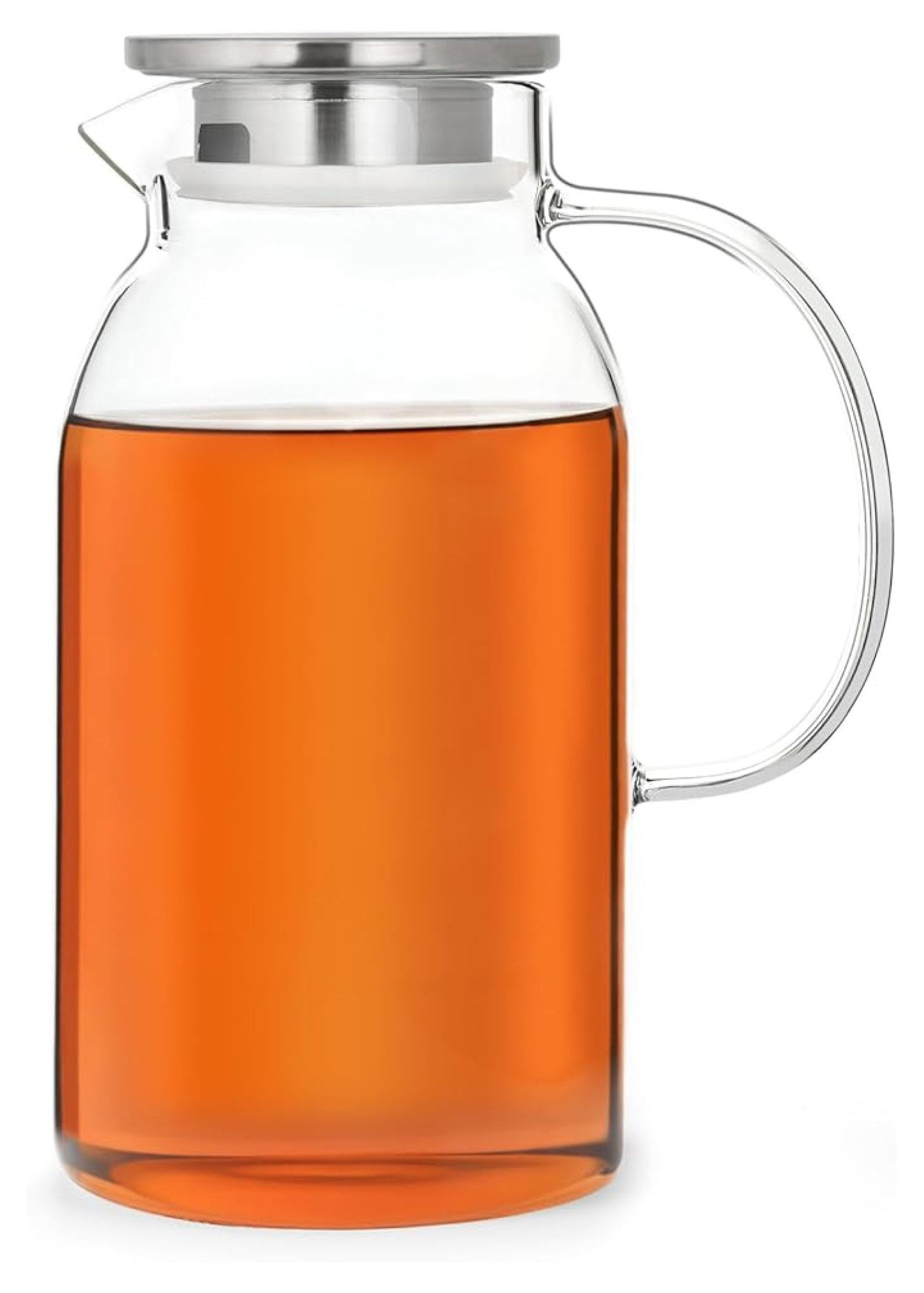 Borosilicate Glass Teapot with Stainless Steel Lid and Large Handle ...