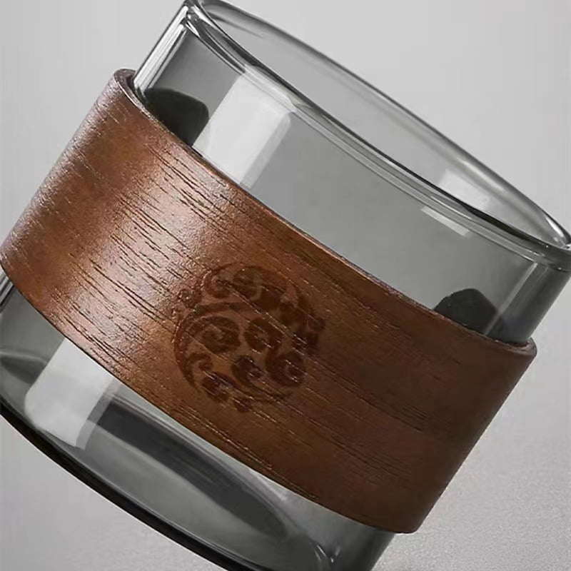 Borosilicate Glass Teapot Walnut Smoke Gray Loop-Handled Teapot Tea ...