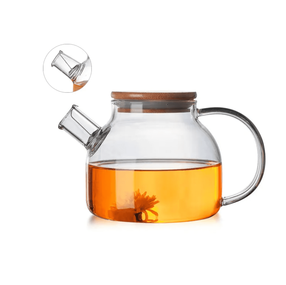 Borosilicate Glass Teapot with Bamboo Lid - Walmart.com