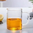 Borosilicate Glass Tumbler Heatproof Coffee Mug with Handle 400ml Tea ...