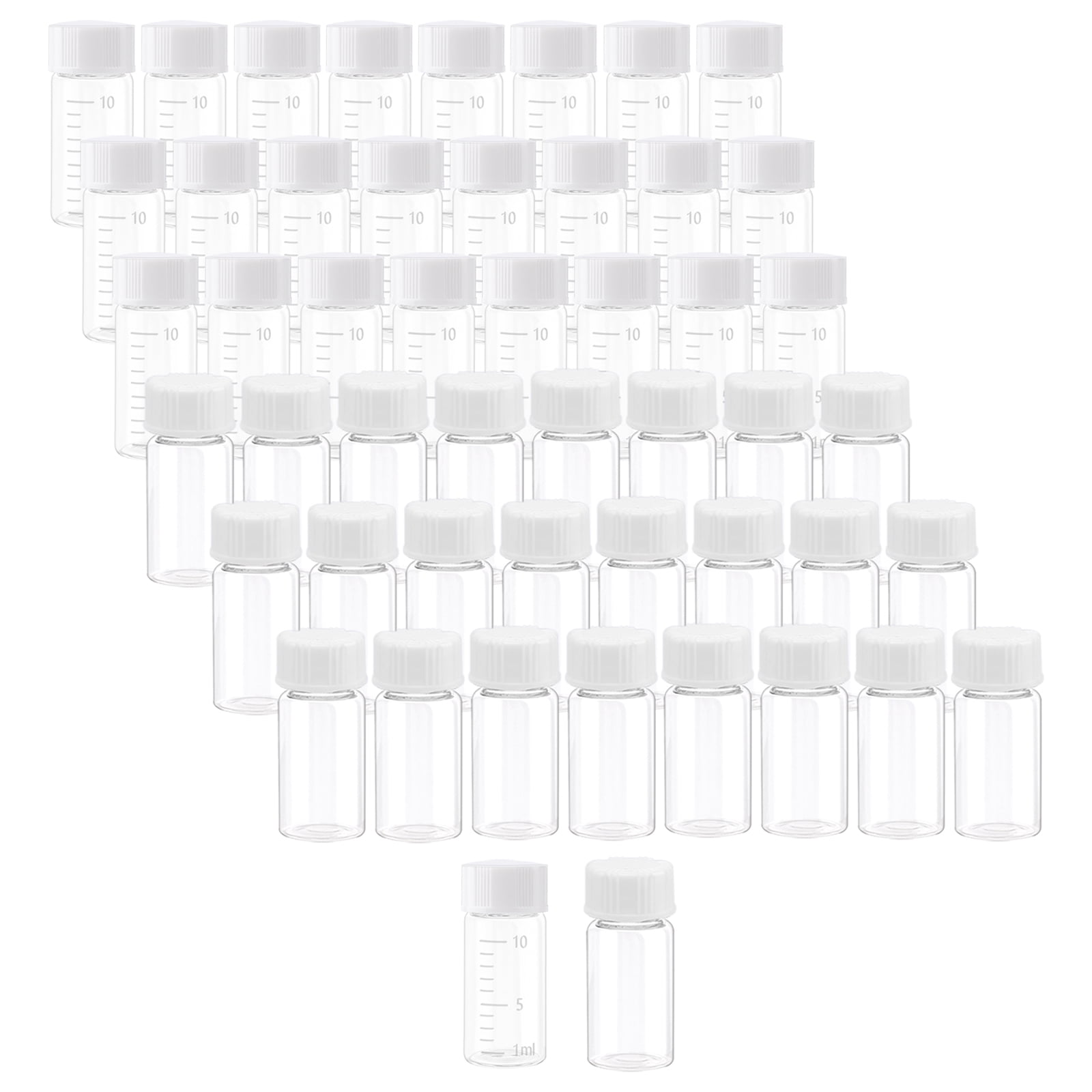 Borosilicate Sample Vial with Graduation 10ml Clear Glass Bottles Vial ...