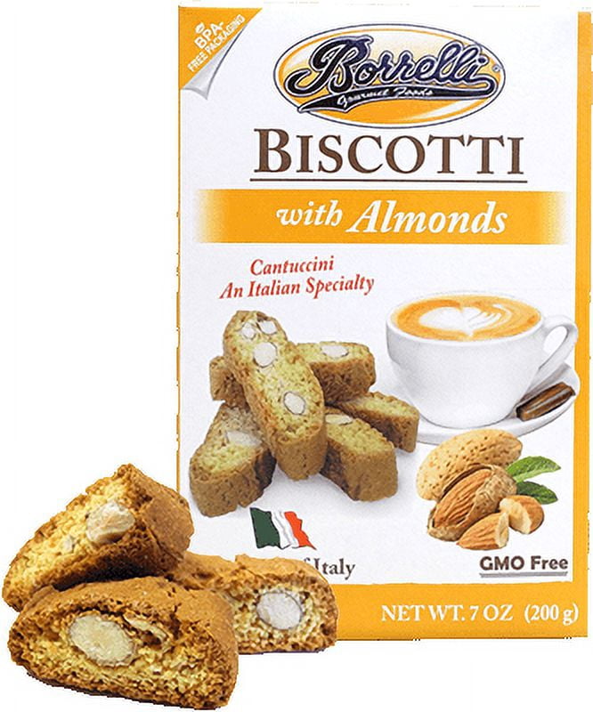 Borrelli Gourmet Foods Biscotti with Almonds- Product of Italy, 2-Pack ...