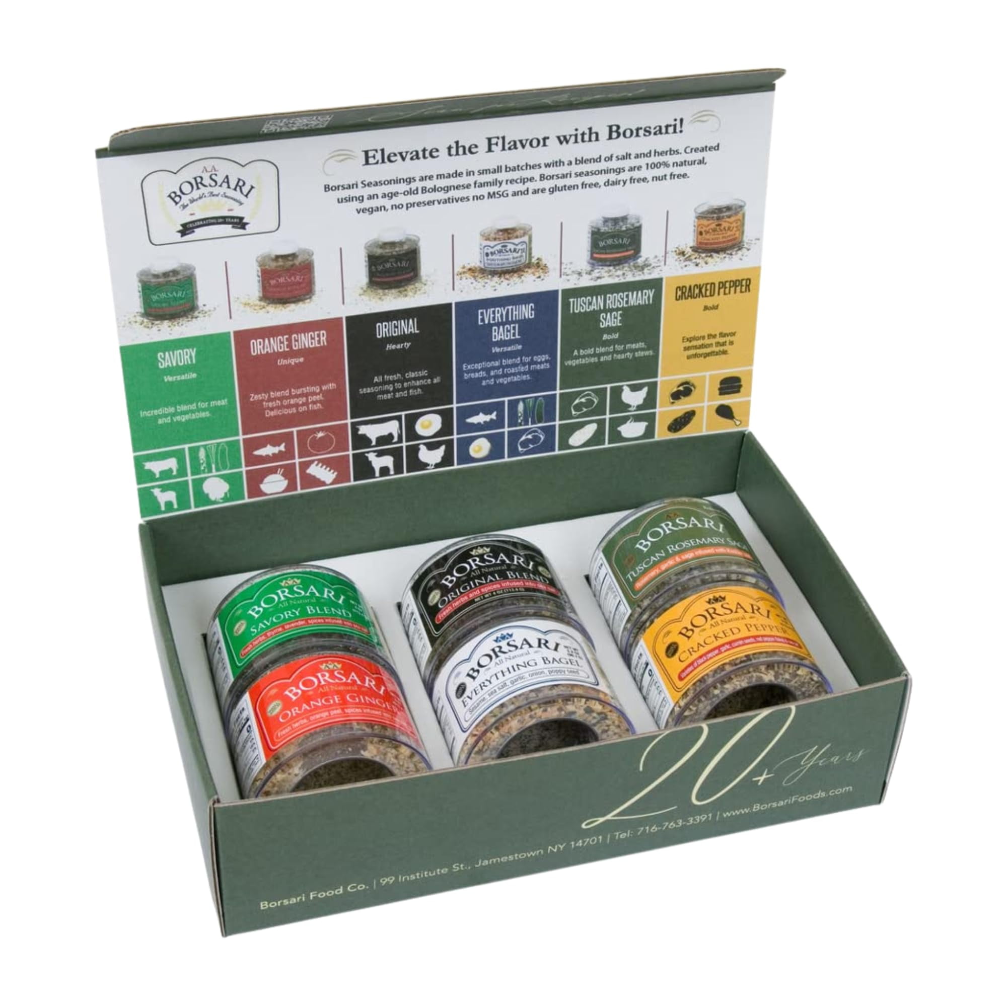 Borsari Seasoned Salt Gift OKA4 Set - Original, Savory, Cracked Tuscan ...