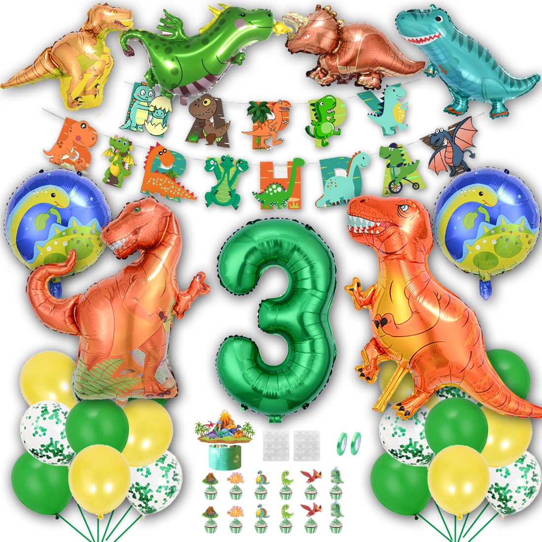 Borsgye Dinosaur Balloons Party Decorations Dinosaur Themed Birthday ...