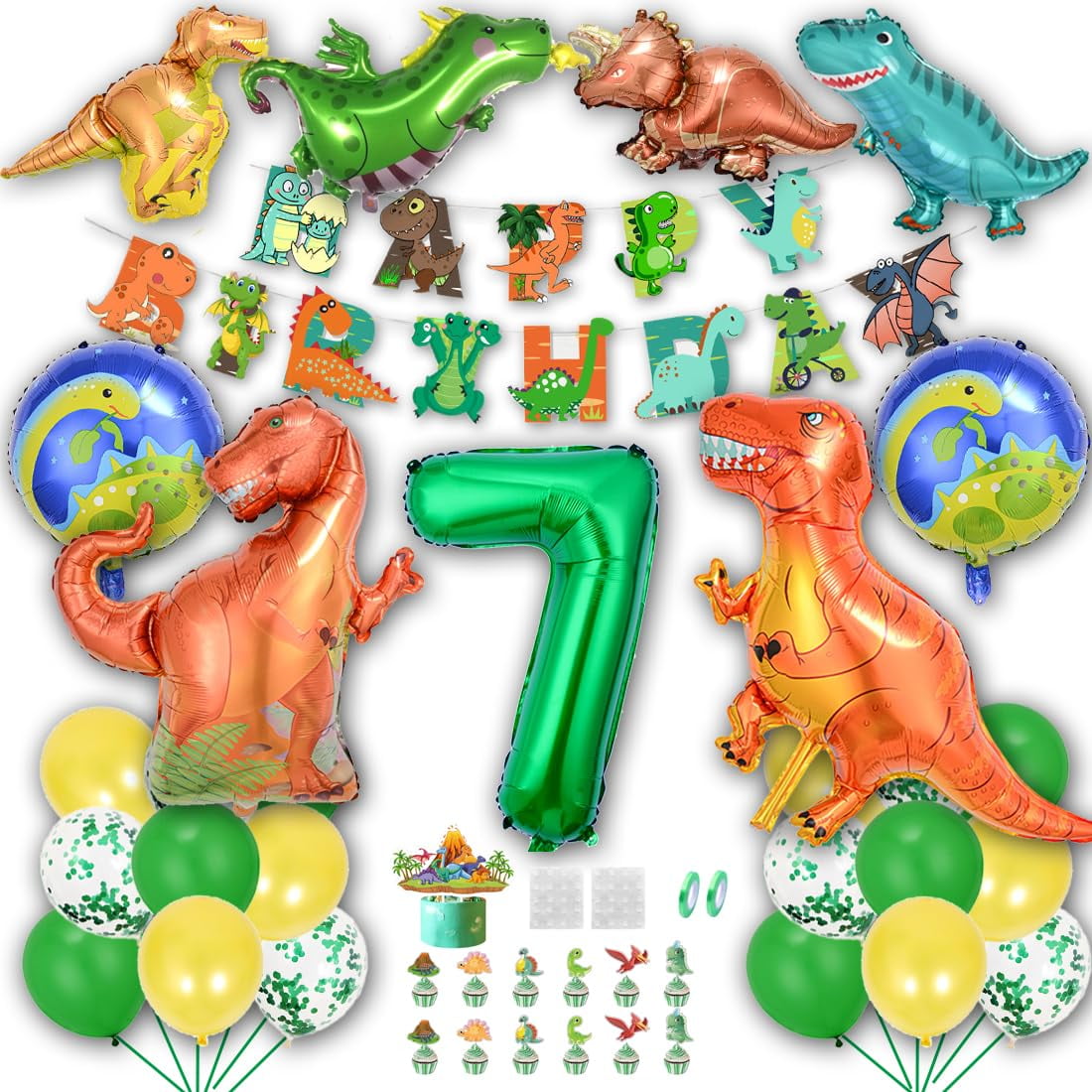 Borsgye Dinosaur Balloons Party Decorations Dinosaur Themed Birthday Party Supplies Latex ...