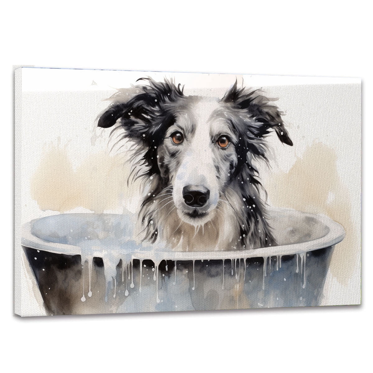 Borzoi Dog Wall Art for Bathroom, Funny Animal Canvas, Canvas Print ...