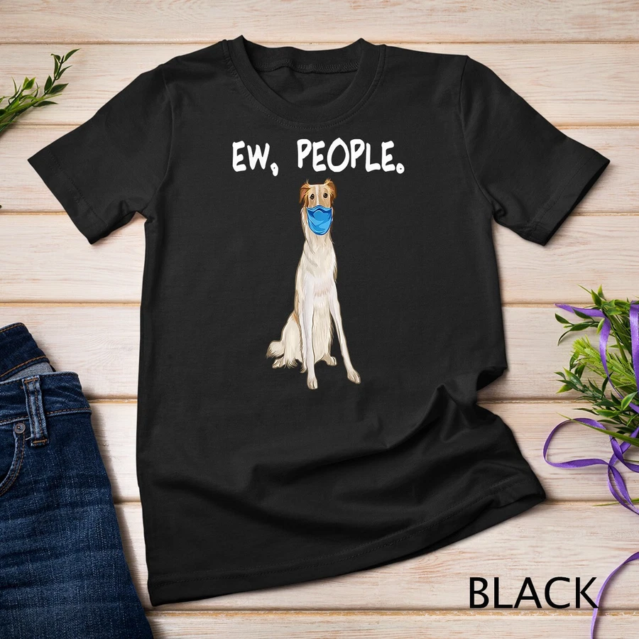 Borzoi Ew People Dog Wearing Face Mask Social Distance Graphic Shirt ...