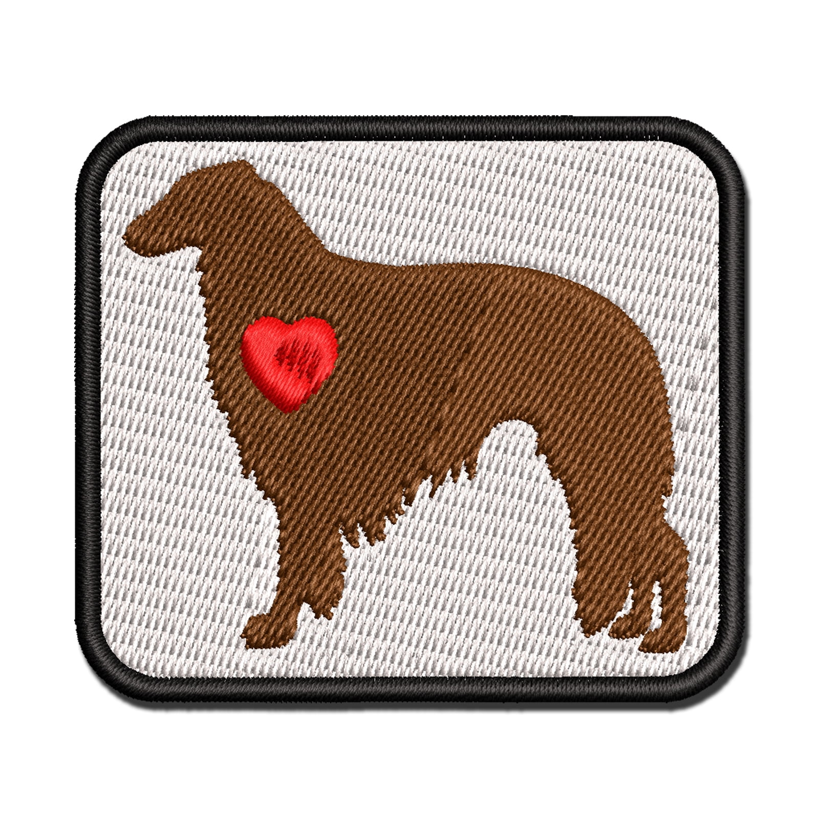 Borzoi Russian Wolfhound Dog with Heart Applique Multi-Color ...