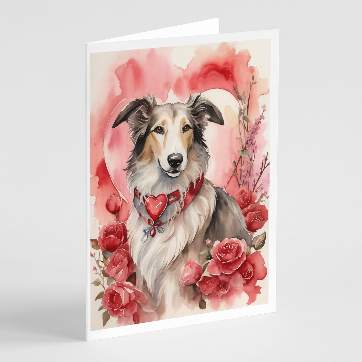 Borzoi Valentine Roses Greeting Cards Pack of 8 7 in x 5 in - Walmart.com