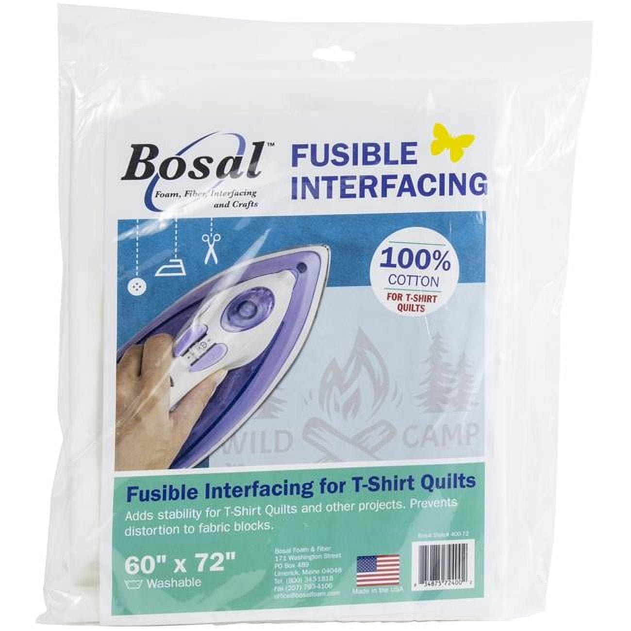 Bosal 400-72 60x72in Sewing Stabilizer, Fusible Interfacing for T-Shirt ...