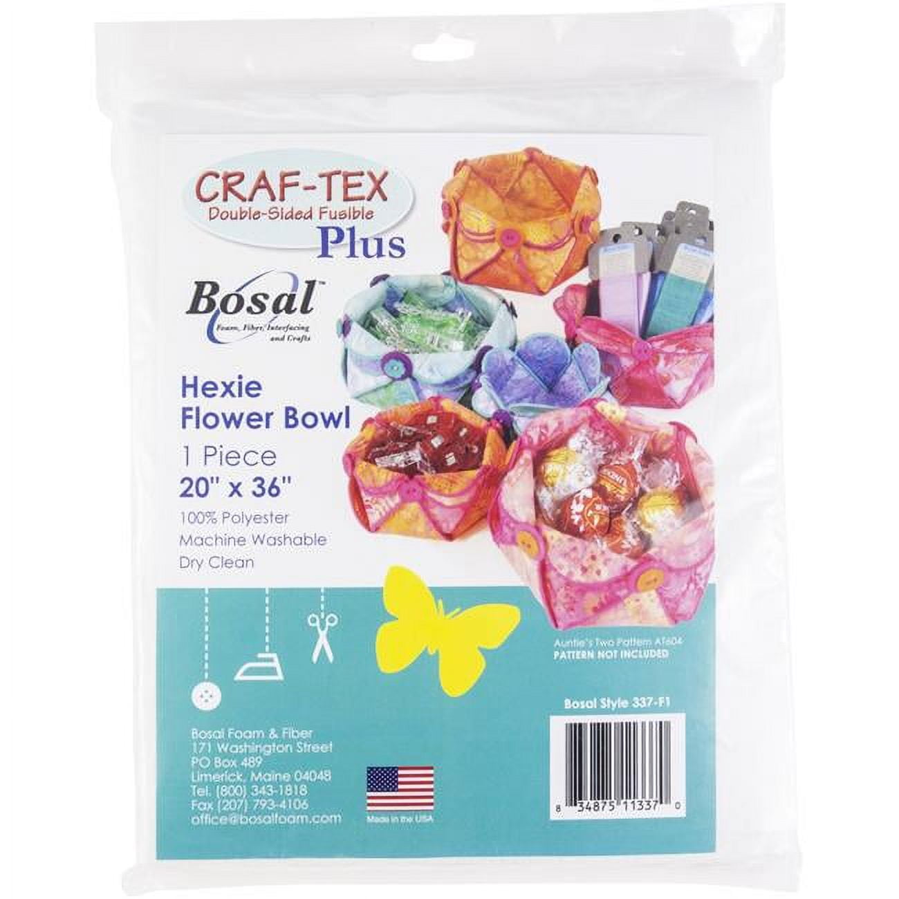 Bosal Craf-Tex Plus Double Sided Fusible Stabilizer-Hexie Flower Bowl ...