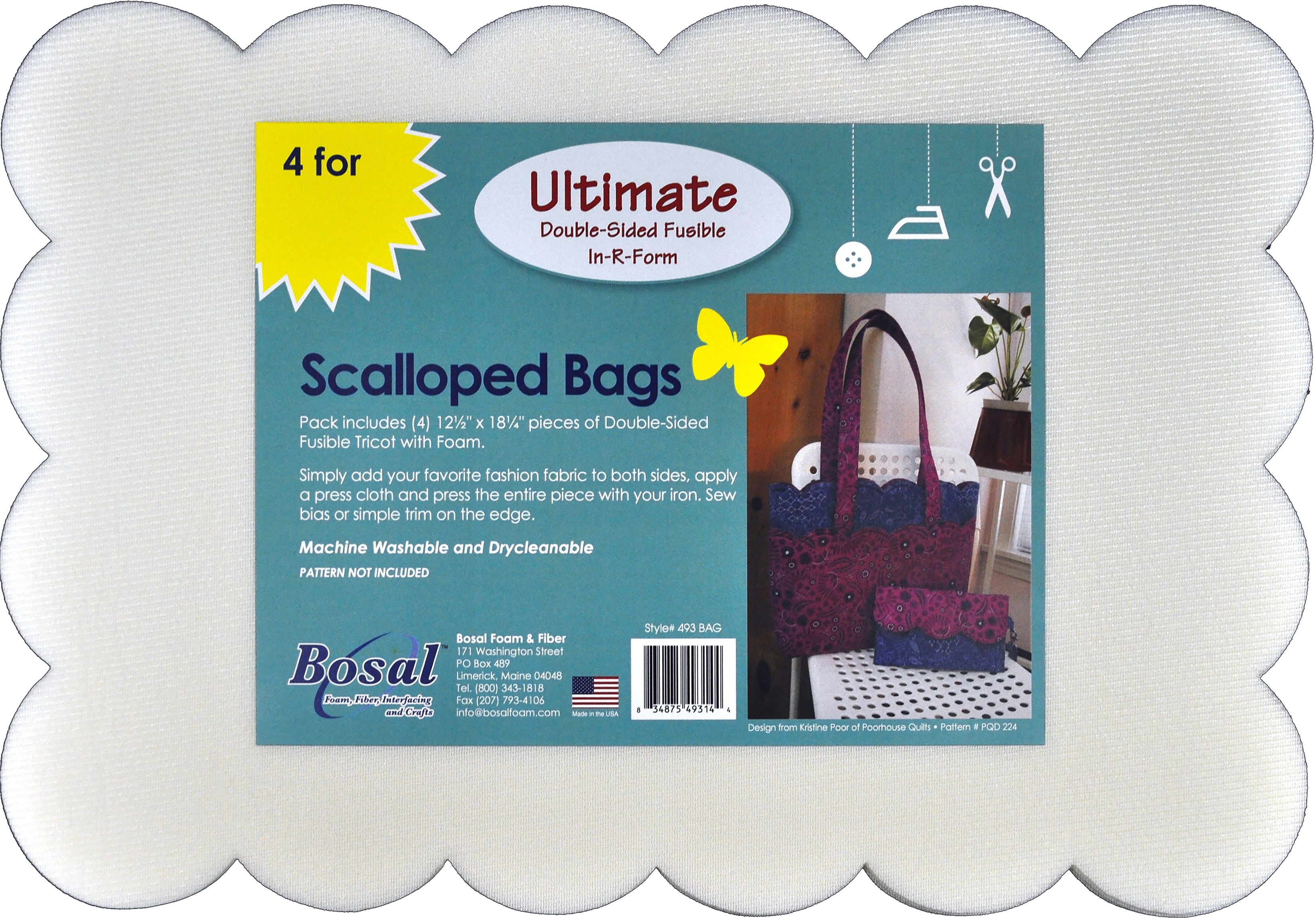 Bosal In-R-Foam Ultimate Double-Sided Fusible Foam 4/Pkg-Scalloped 12.5 ...