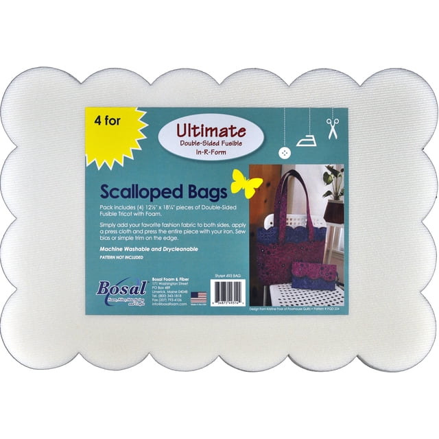 Bosal In-R-Foam Ultimate Double-Sided Fusible Foam 4/Pkg-Scalloped 12.5 ...