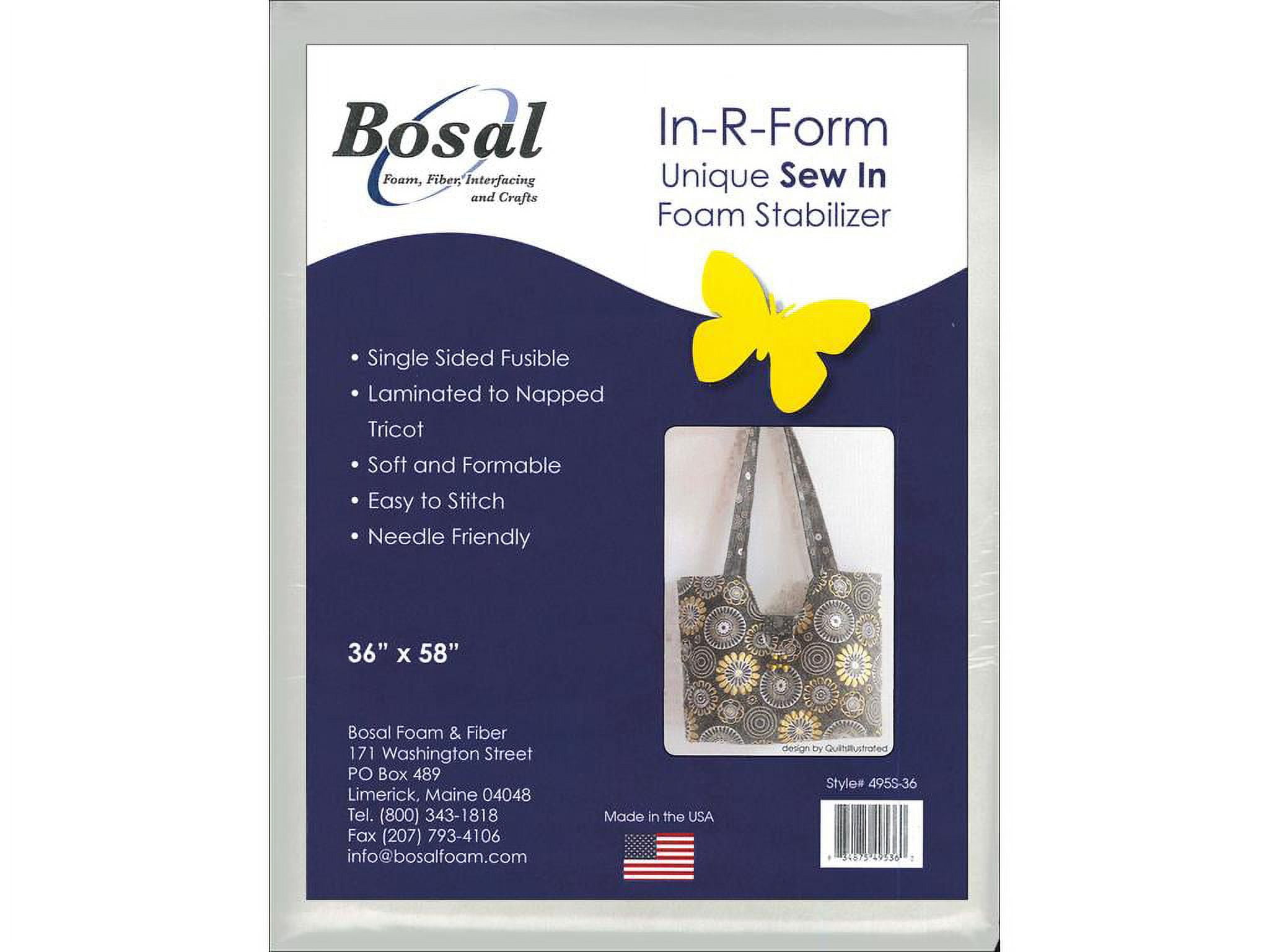 Bosal In R Form Foam Sew In Fusible Stab 58x36 Wht - Walmart.com
