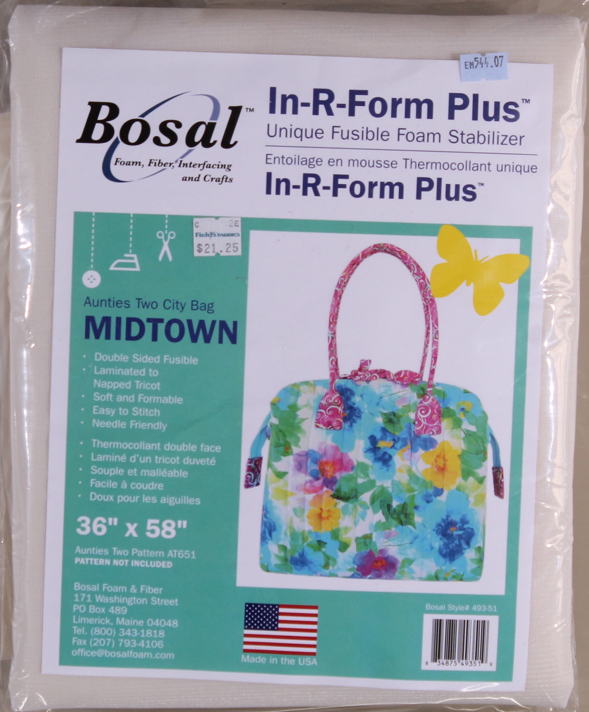 Bosal In-R-Form Plus Unique Fusible Foam Stabilizer 36" x 58" Aunties ...