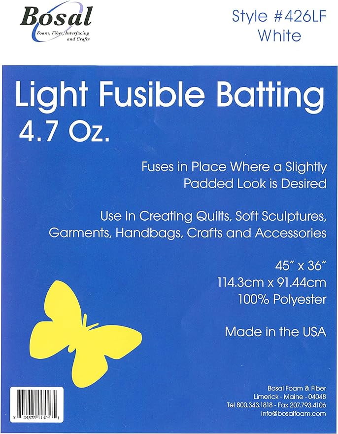 Bosal Single Sided Light Fusible Batting 4.7oz 45in x 36in - Walmart.com
