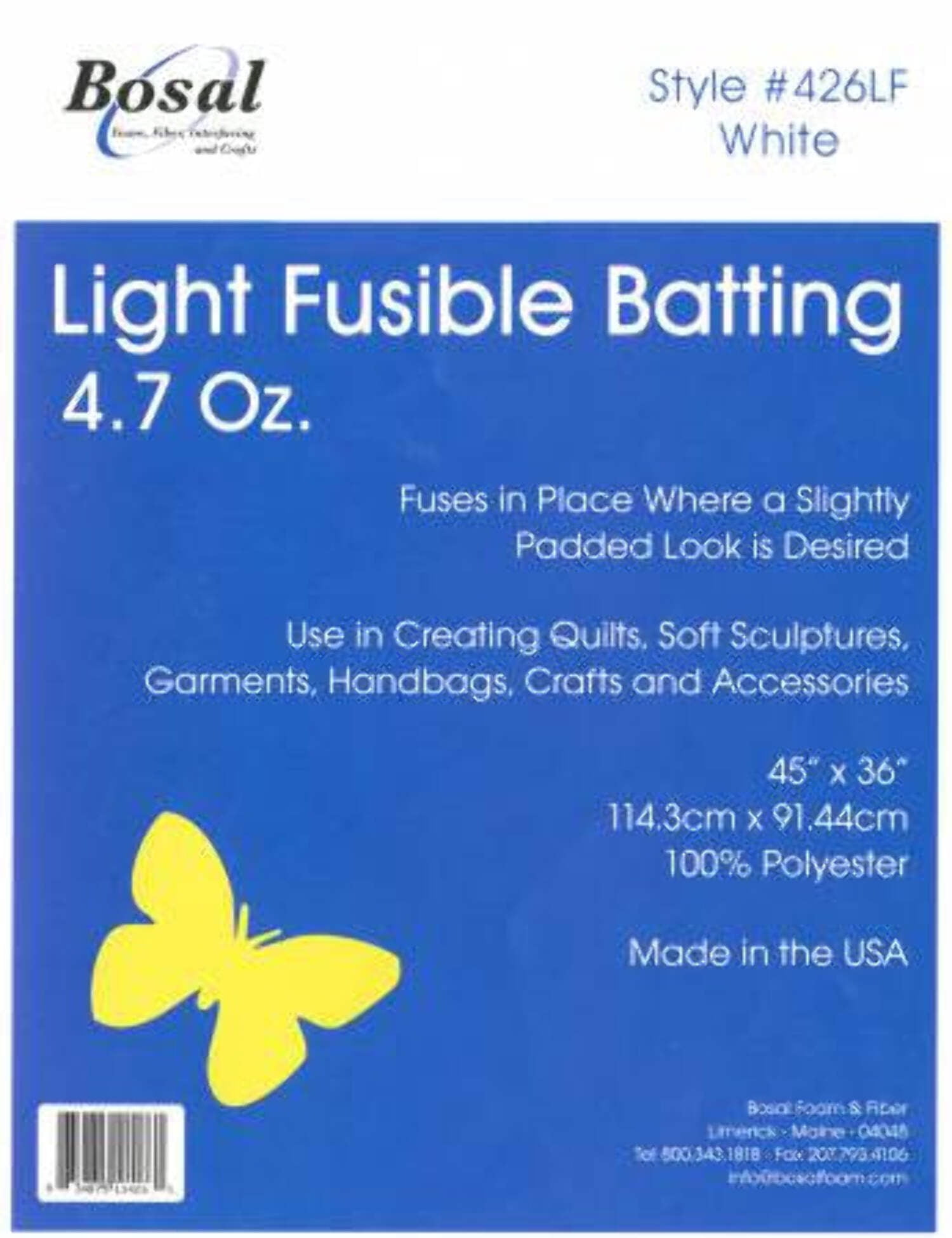 Bosal Single Sided Light Fusible Batting, 45" x 36" - Walmart.com