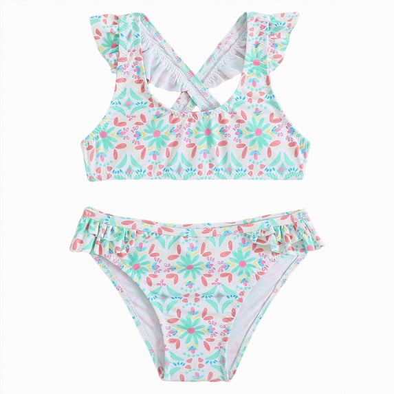 Bosanter Bathing Suits For Girls 2 Piece Bikini Bathing Suit Ruffles ...