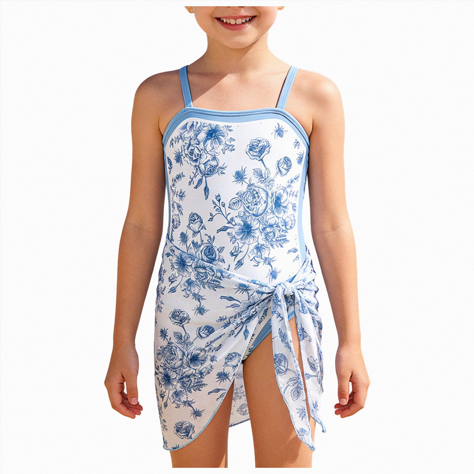 Bosanter Girls Swimsuit One-Piece Bathing Suit Floral Swimwear with ...