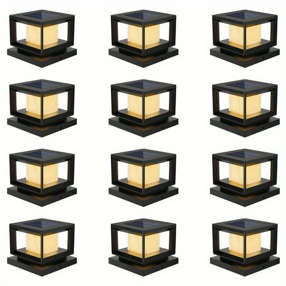Bosceos 8/ 12 Pack Solar Post Lights Outdoor, Fence Cap Lights for Deck ...