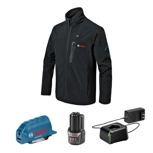 Bosch 12V Max Heated Jacket Kit With Portable Power Adapter Size Xl ...