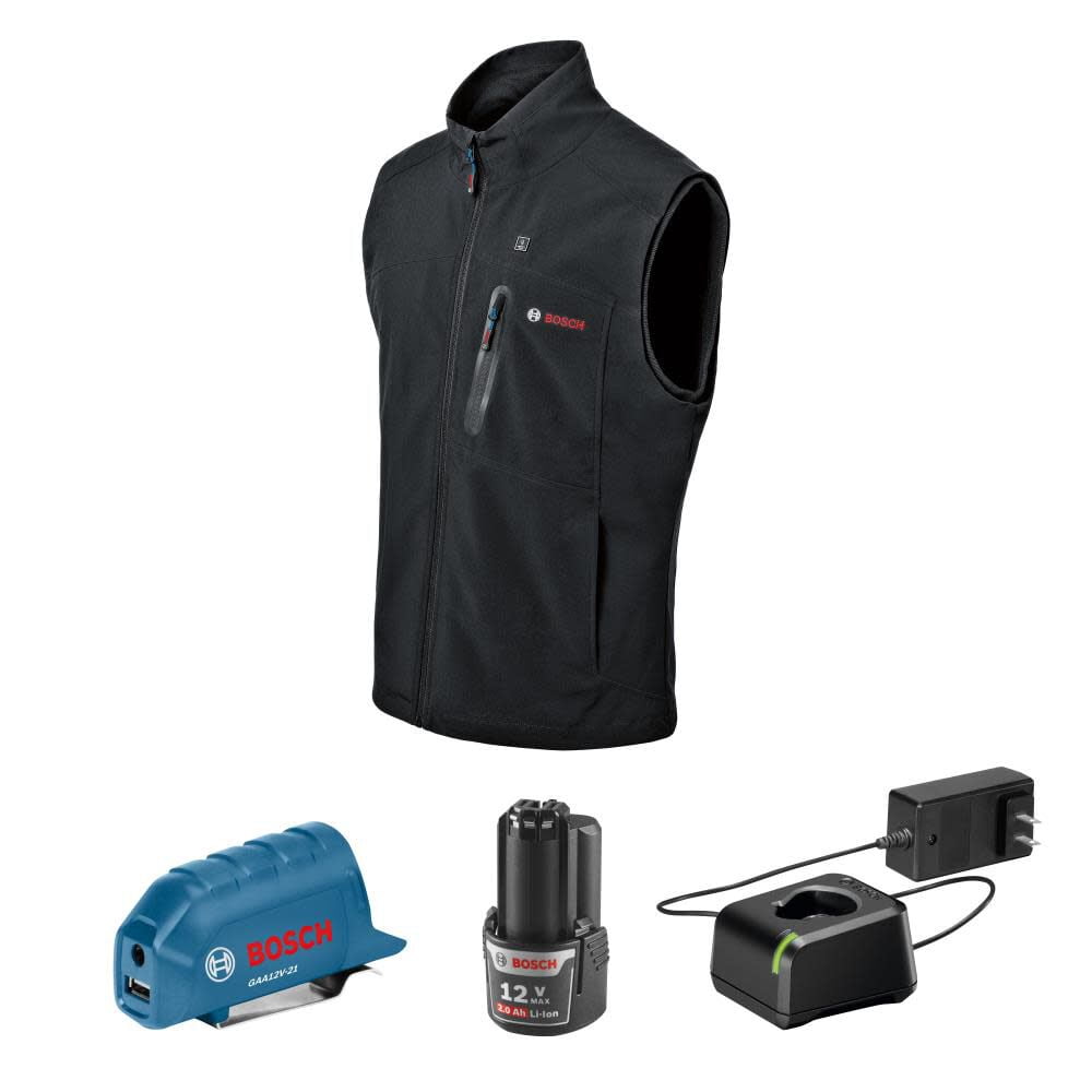 Bosch 12V Max Heated Vest Kit With Portable Power Adapter 2X - Walmart ...